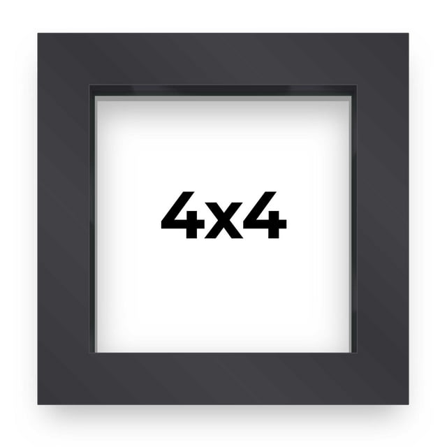 4x4 Inch Black Wood Shadowbox Frame - Deep Display Depth of 3/4", UV ...