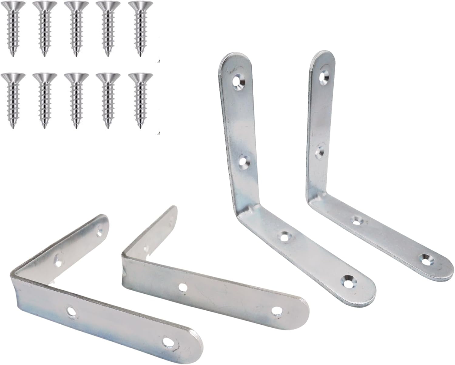 4x4 Inch Corner Brace L Bracket – Zinc-Plated Steel, Pack of 40 with Screws Included, Heavy Duty ...