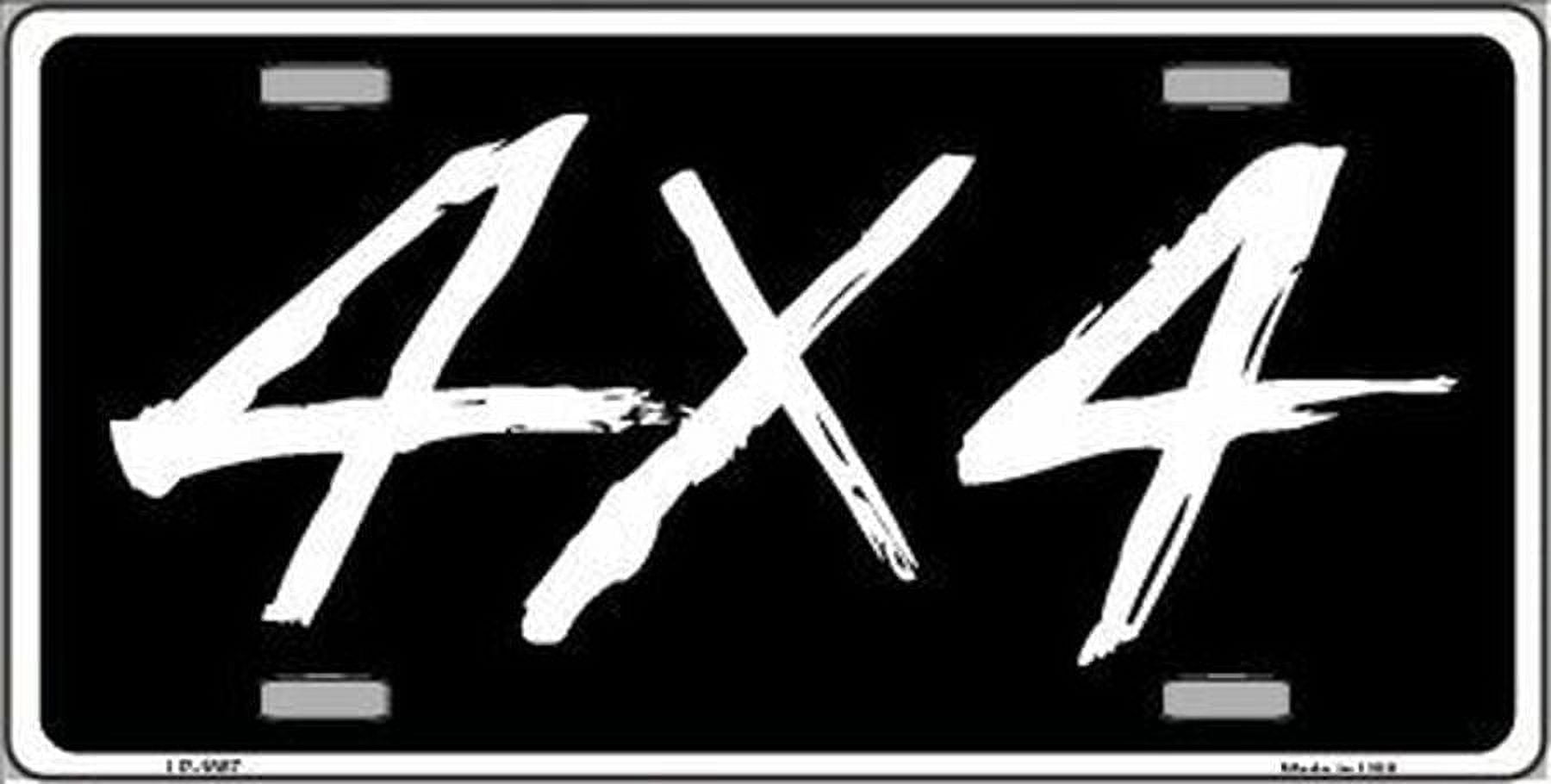 4x4 License Plate Style Sign White on Black - Walmart.com