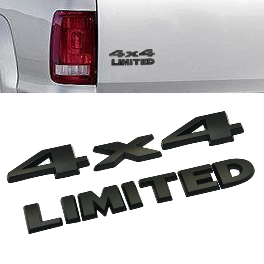 4x4 + Limited Letter Emblem, 2 in 1 3D Decal Emblem Logo Chrome ABS ...