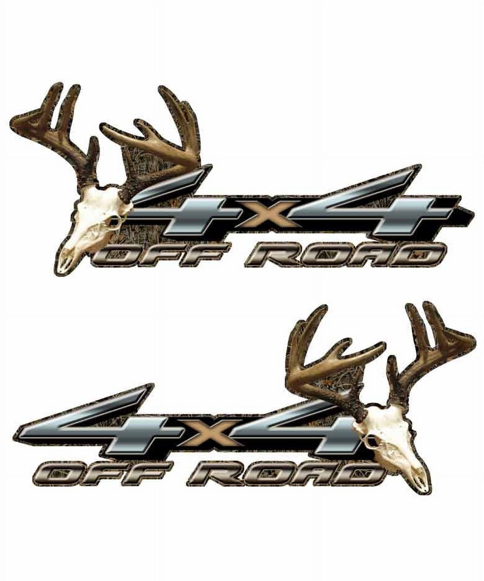 4x4 Natural Skull Deer Hunting Truck Decal Sticker Set - Walmart.com