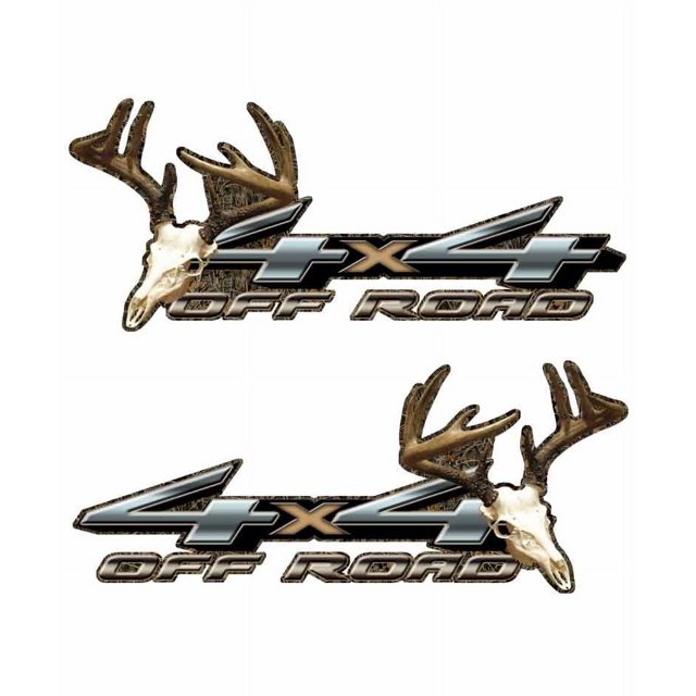 4x4 Natural Skull Deer Hunting Truck Decal Sticker Set - Walmart.com