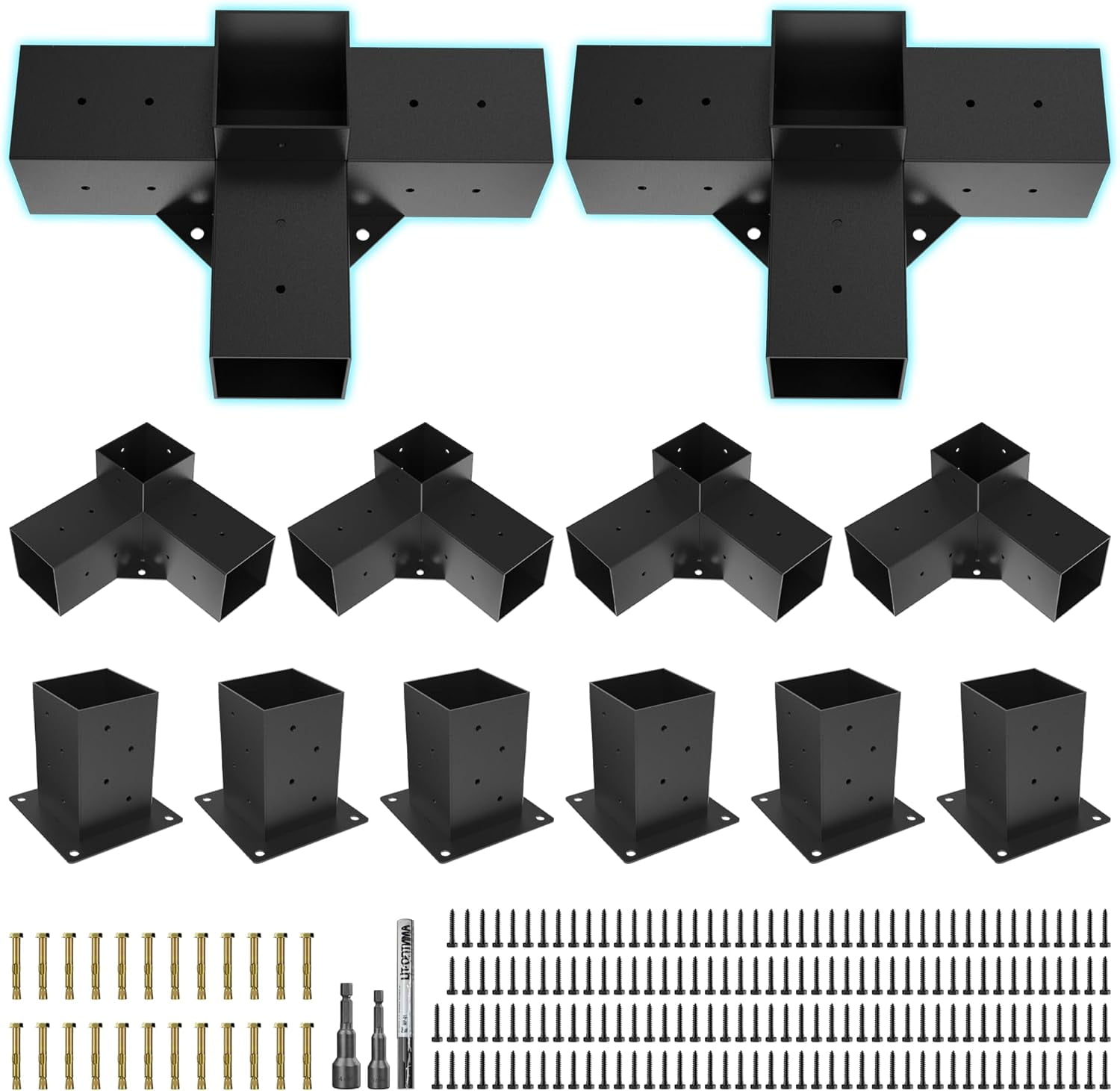 4x4 Pergola Bracket Kit, Wooden Pergola Kit with Gazebo Brackets Ideal ...