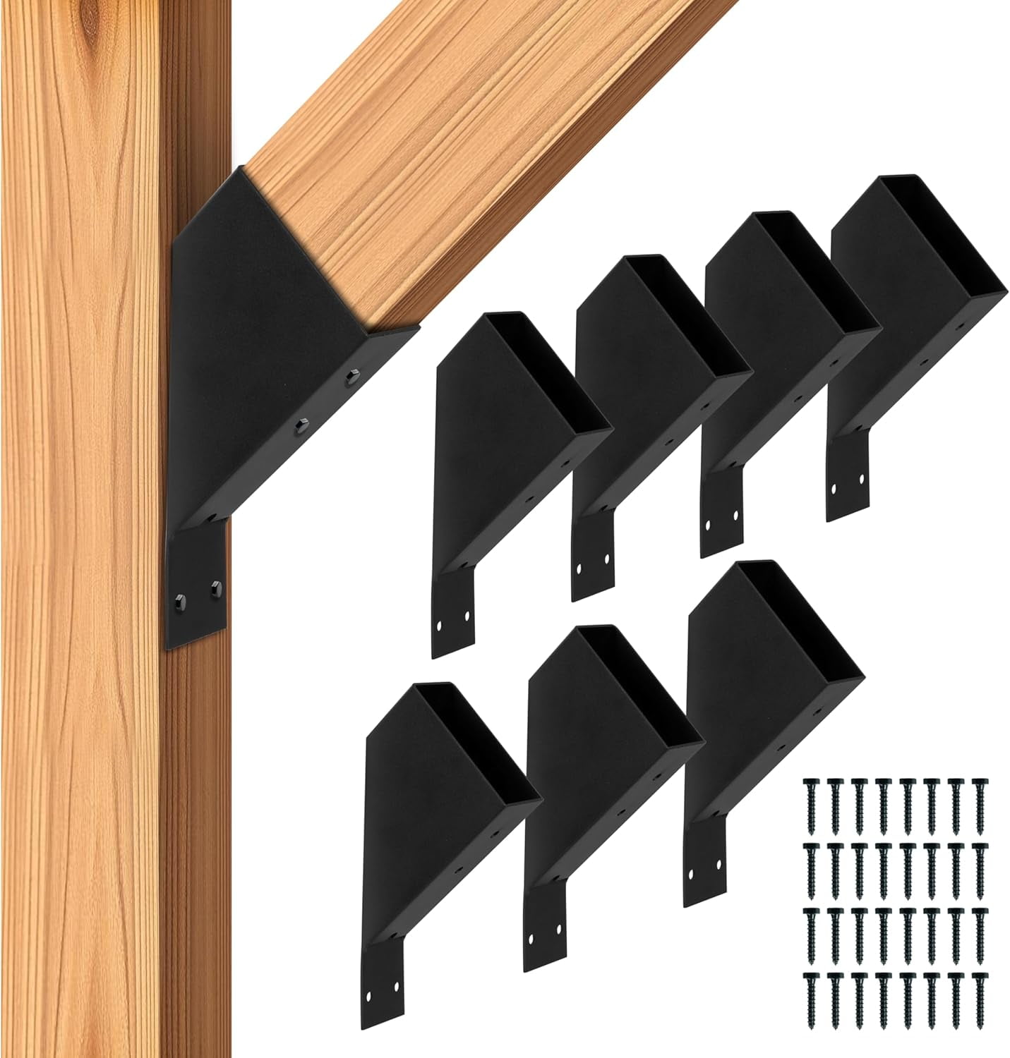 4x4 Pergola Brackets - 8 Pack Powdercoated Steel Corner Pergola Kit ...