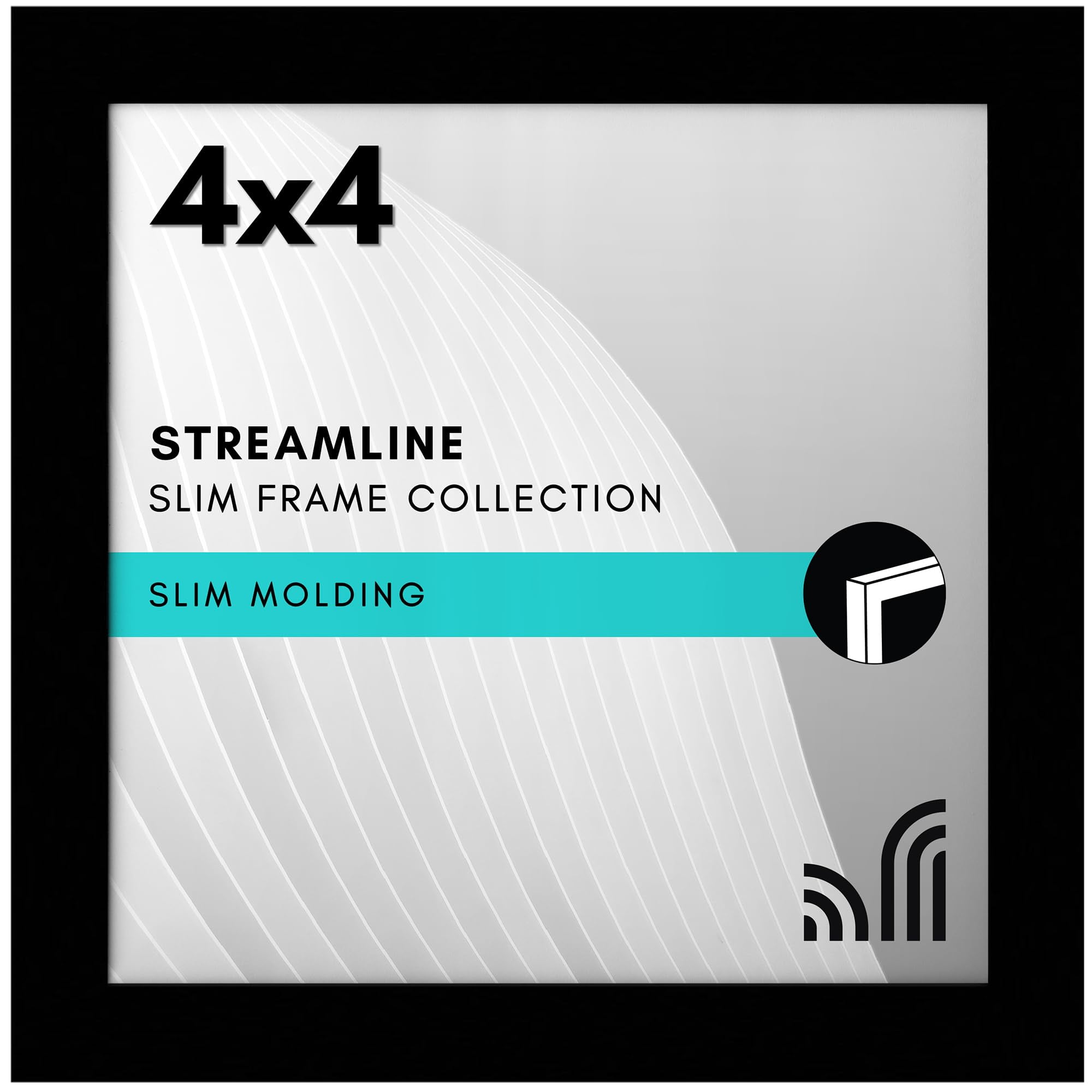 4x4 Photo Frame Shatter-Resistant Glass, Minimalist Thin Edge Square ...