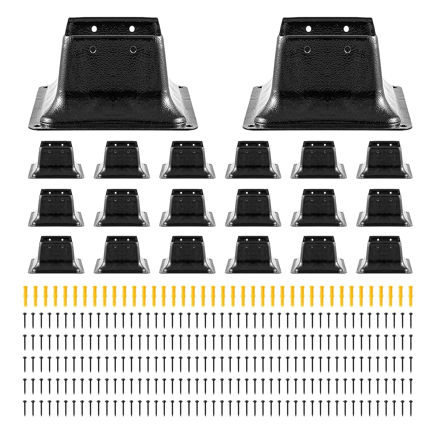 4x4 Post Base 20Pcs, Internal 3.5"x3.5" Heavy Duty Powder-Coated Steel ...