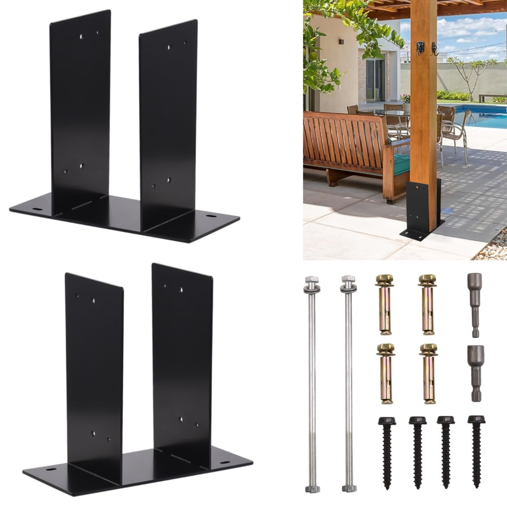 4x4 Post Base 4 Pcs,Heavy Duty Detachable Post Bracket, Rust-Proof ...