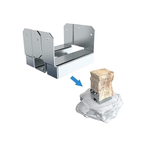 4x4 Post Base Bracket 4 Pack - 1 Inch Standoff, Galvanized Steel Post ...