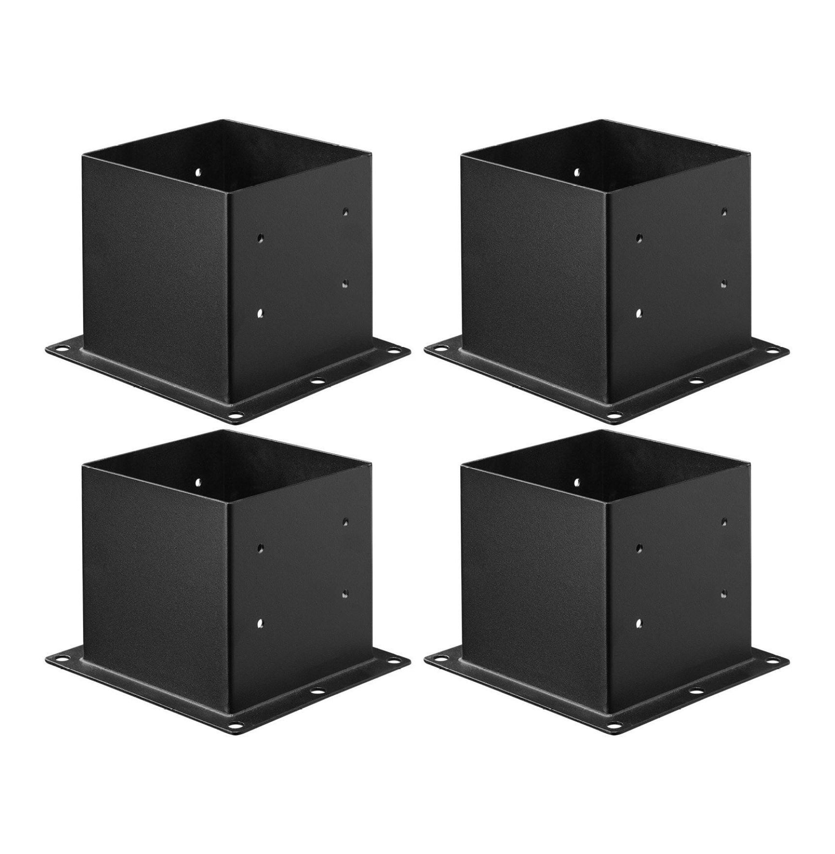 4x4 Post Base Brackets 4-Pack - Wood Fence Post Anchors 3.6x3.6in ...