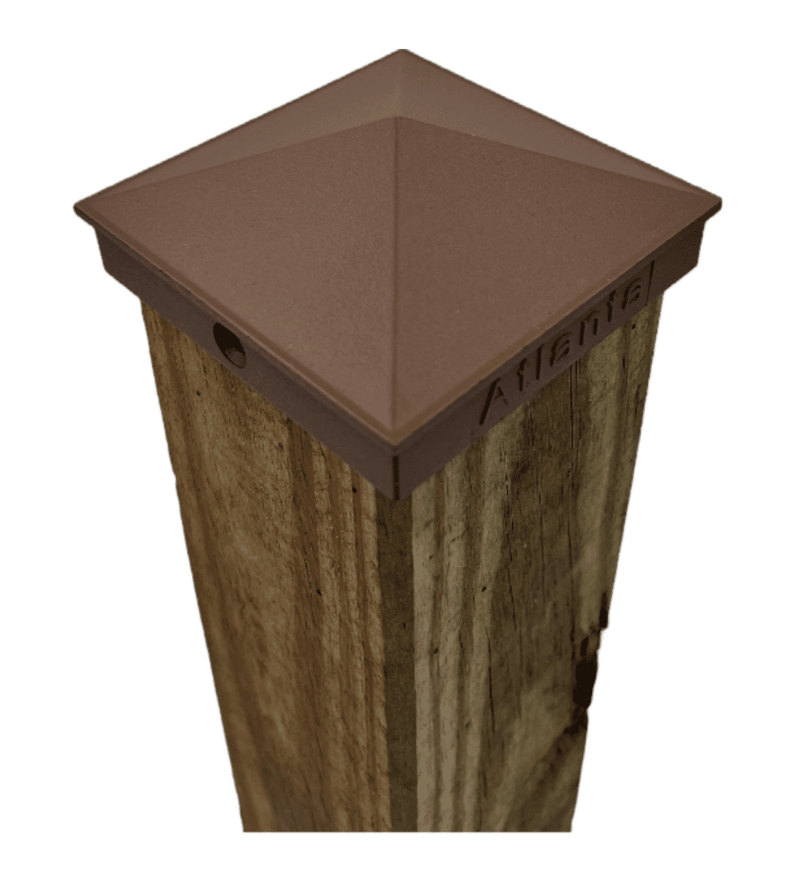 4x4 Post Cap (3.5") Brown Metal Pyramid Top for Outdoor Fences, Decks ...