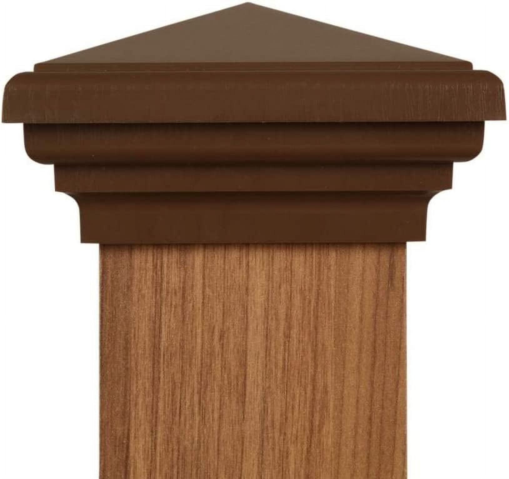 4x4 Post Cap (3.5) | (Case of 12) Brown New England Pyramid Style ...