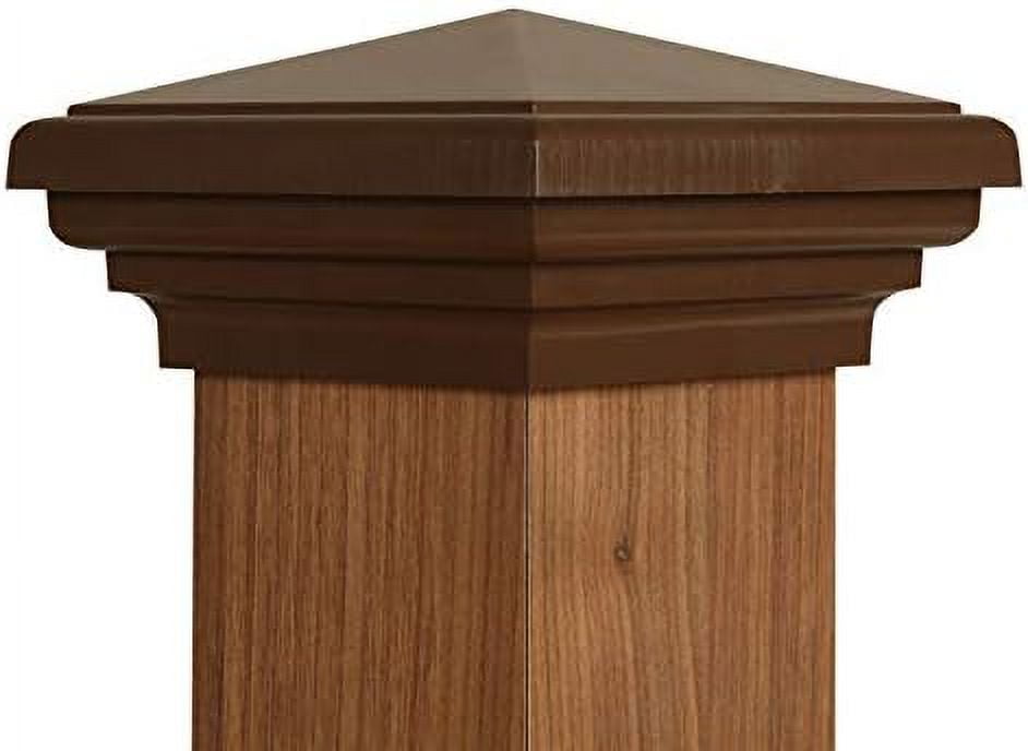 4x4 Post Cap (3.5") (Case of 6) Brown Pyramid Style Square Top for ...