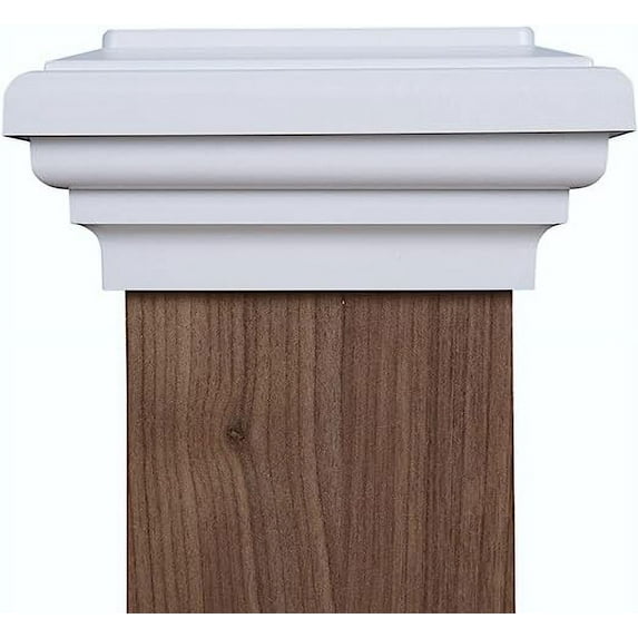 4x4 Post Cap (3.5") White Flat Newell Square Top for Outdoor Fences ...