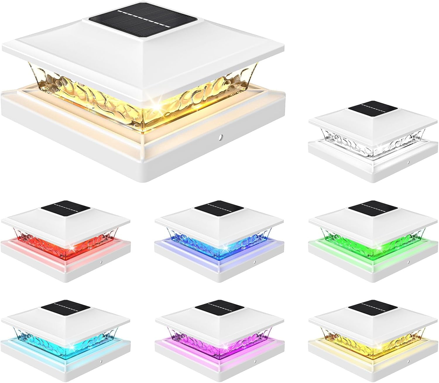 4x4 Post Solar Lights,6x6 Post Cap Solar Light with 4 Lighting Modes ...