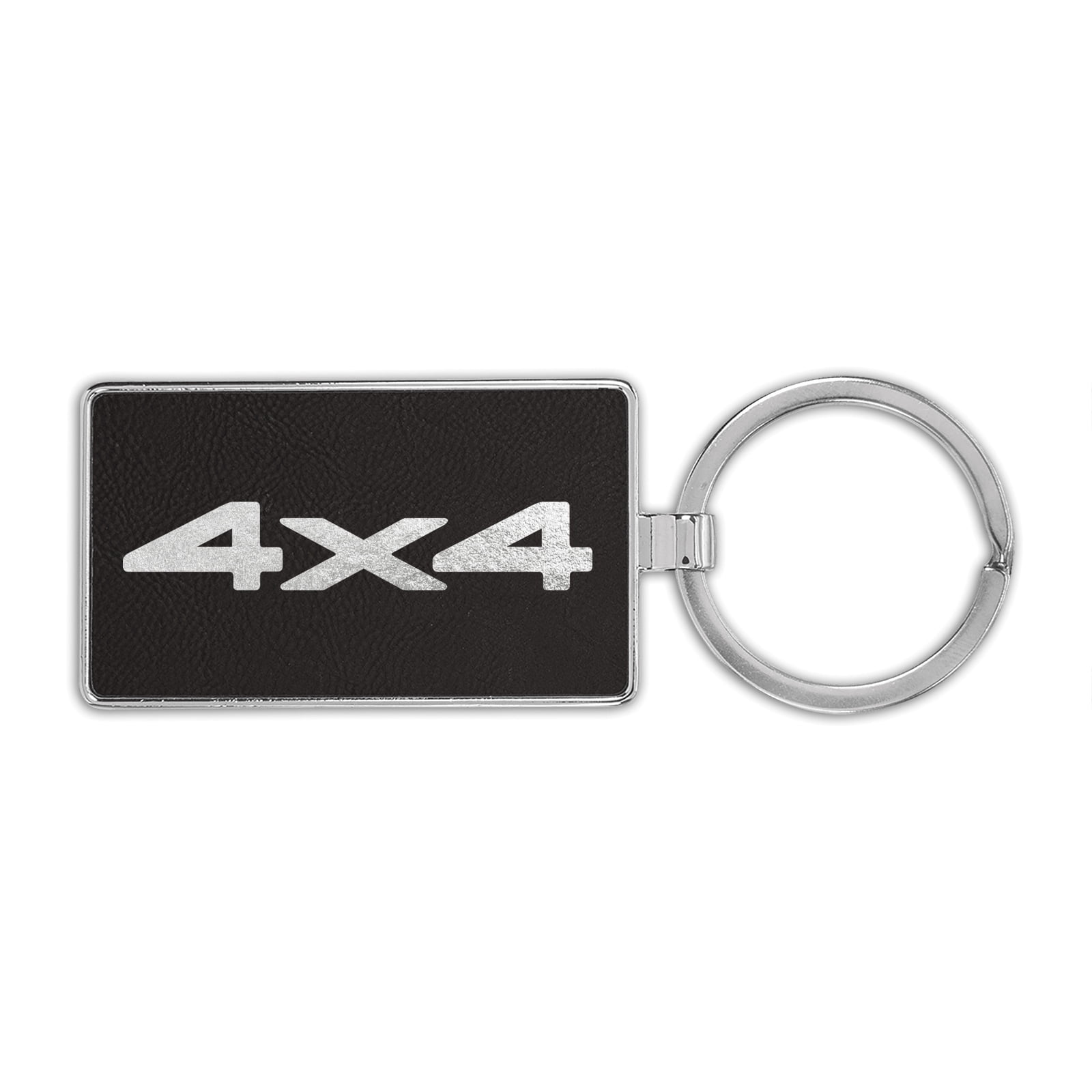 4x4 Premium Leatherette Keychain truck off road 4" - Black/Silver ...