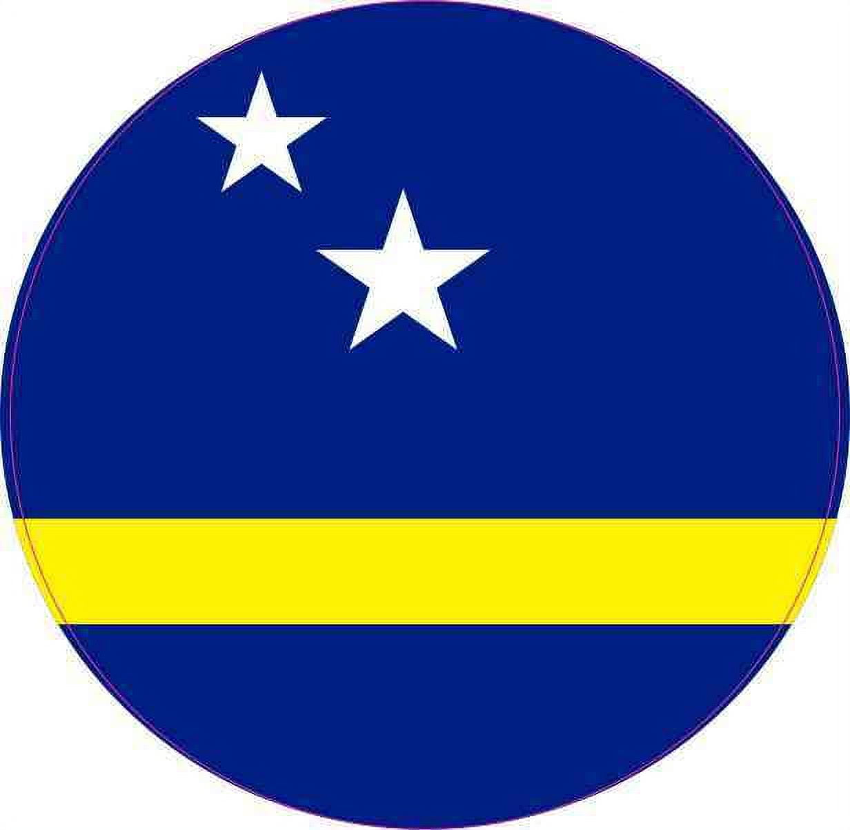 4x4 Round Curacao Flag Sticker Vinyl Vehicle Decal Travel Hobby ...