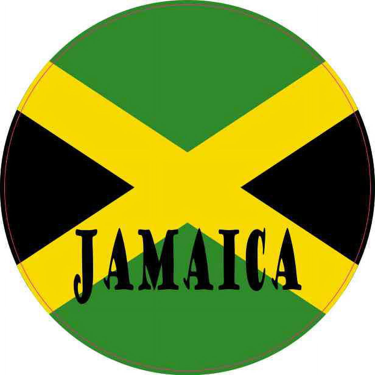 4x4 Round Labeled Jamaica Flag Sticker Vinyl Vehicle Decal Travel ...