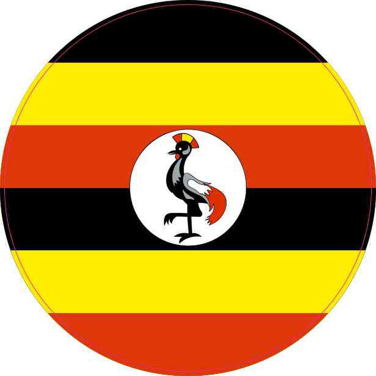 4x4 Round Uganda Flag Sticker Vinyl Vehicle Decal Travel Hobby Stickers ...