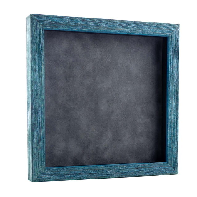 4x4 Shadow Box Frame Blue Wood | With a 1" Usable Display Depth ...