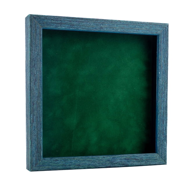 4x4 Shadow Box Frame Blue Wood | With a 1" Usable Display Depth ...