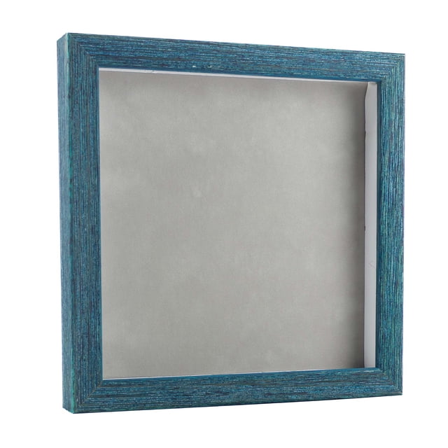 4x4 Shadow Box Frame Blue Wood | With a 1" Usable Display Depth ...