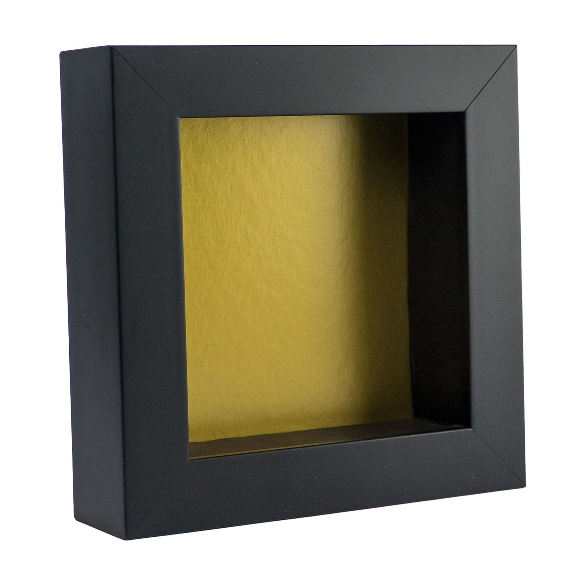 4x4 Shadow Box Frame In Black With A 1 3/4" Usable Depth Includes Gold ...