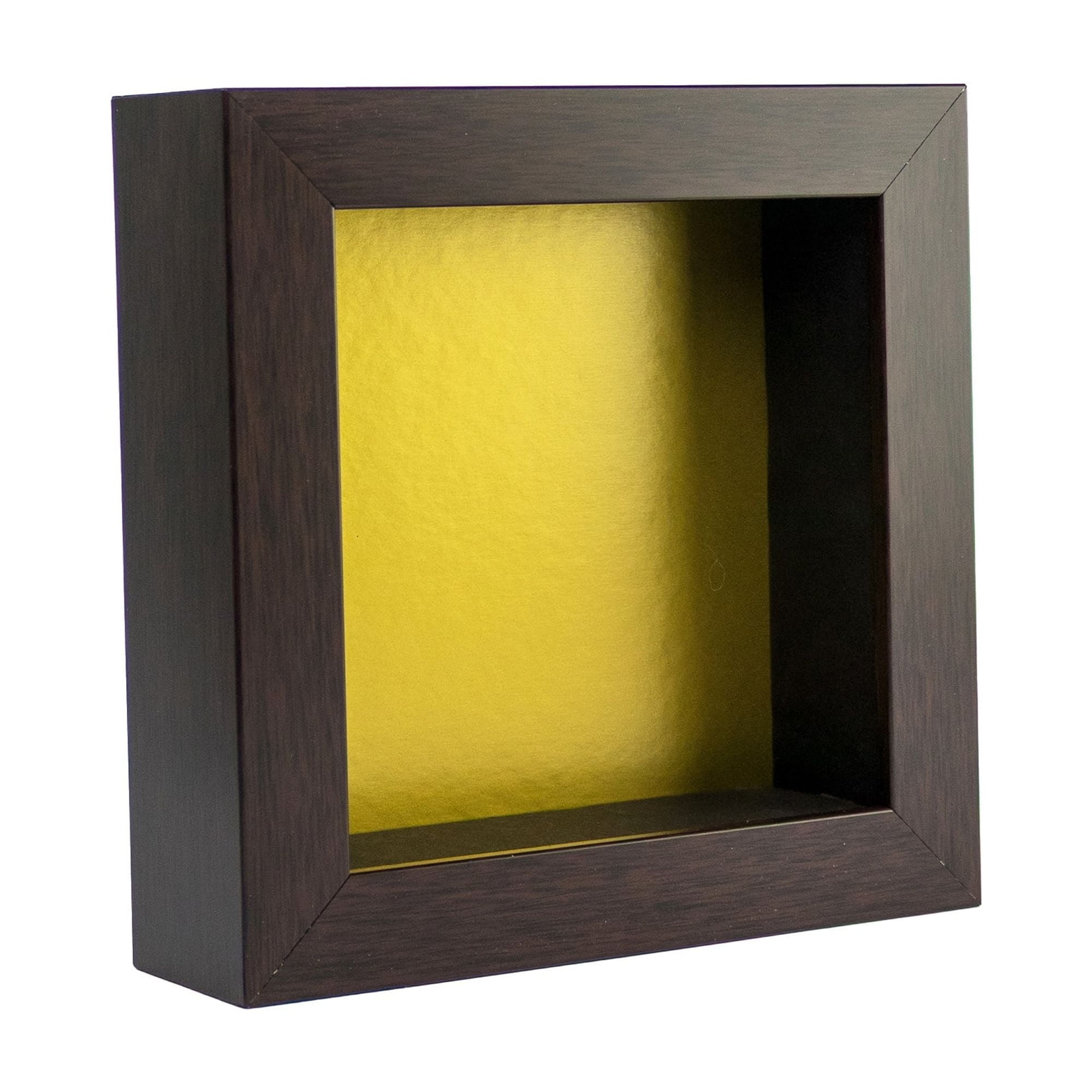 4x4 Shadow Box Frame In Brown With A 1 3/4" Usable Depth Includes Gold ...