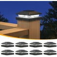 4x4 Solar Cap Lights, 8 Black for / Posts - IP64 , 6500K Cool White ...