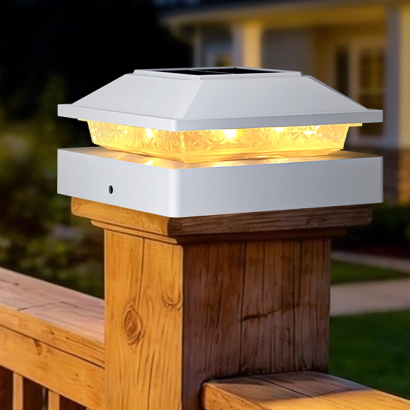 4x4 Solar Post Cap Lights, 2 Modes 16 LED Post Solar Lights Waterproof ...