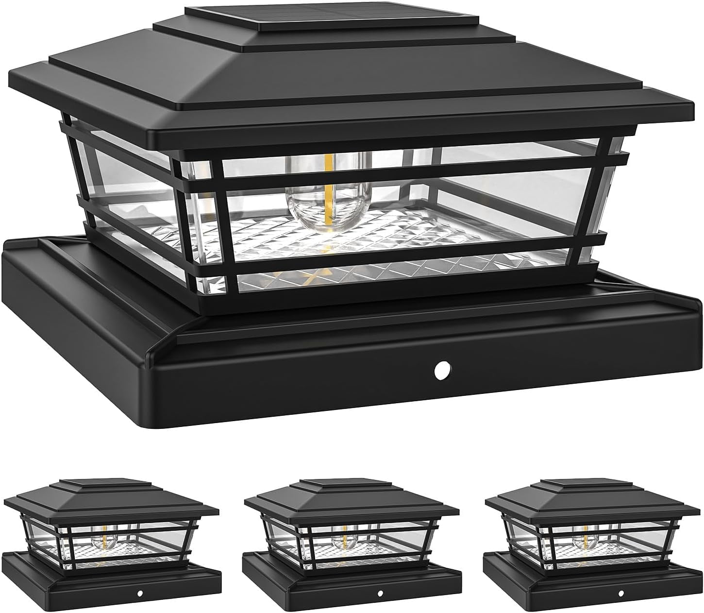 4x4 Solar Post Cap Lights, Fence Deck Post Lights Outdoor Solar Powered ...