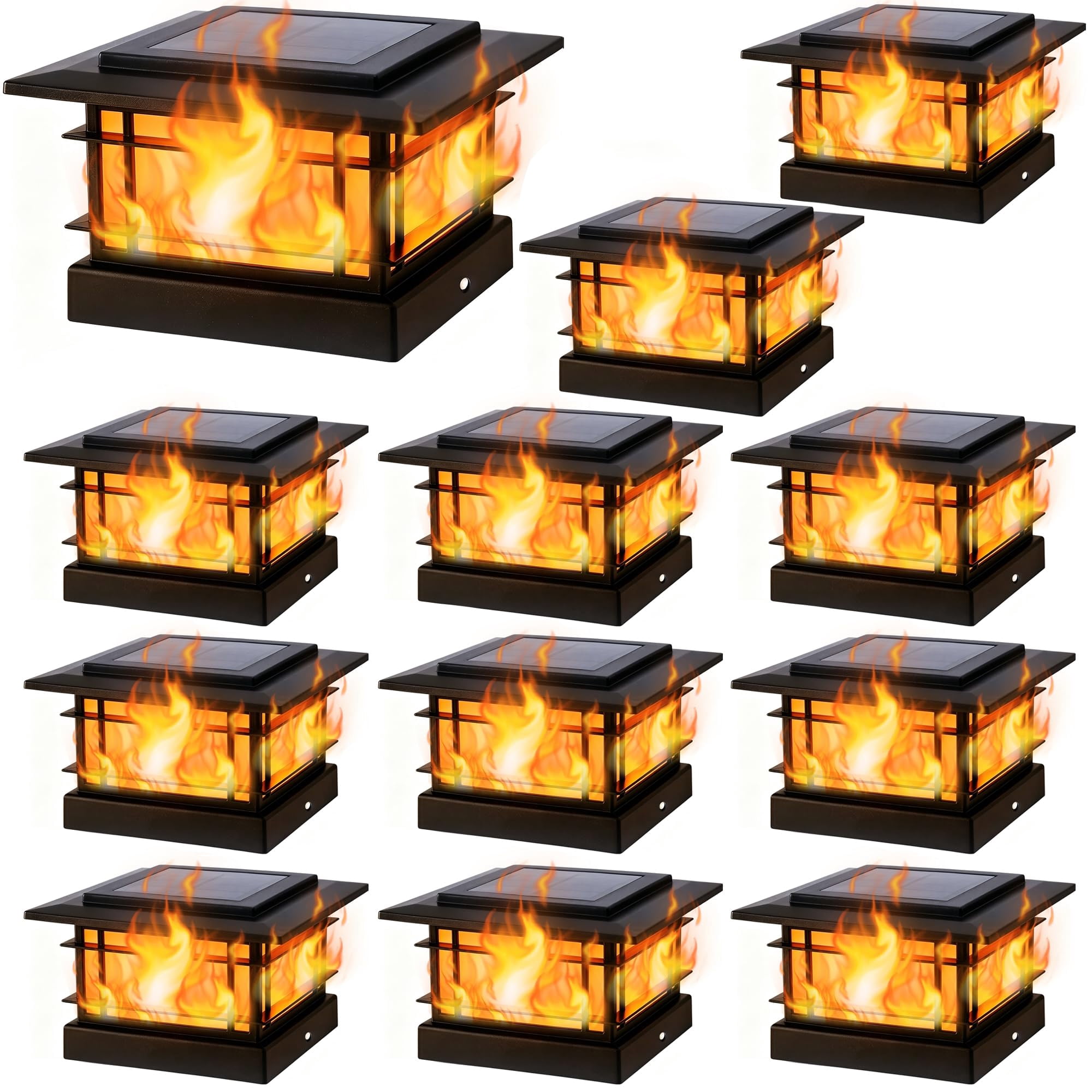 4x4 Solar Post Cap Lights Outdoor with 2 Color Modes, Fence Post Solar ...