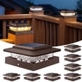 4x4 Solar Post Cap Lights Outdoor IP65 Waterproof 3 Color Modes 2 ...