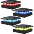 4x4 Solar Post Cap Lights Outdoor RGB Color Changing, 4 Pack LED Post ...