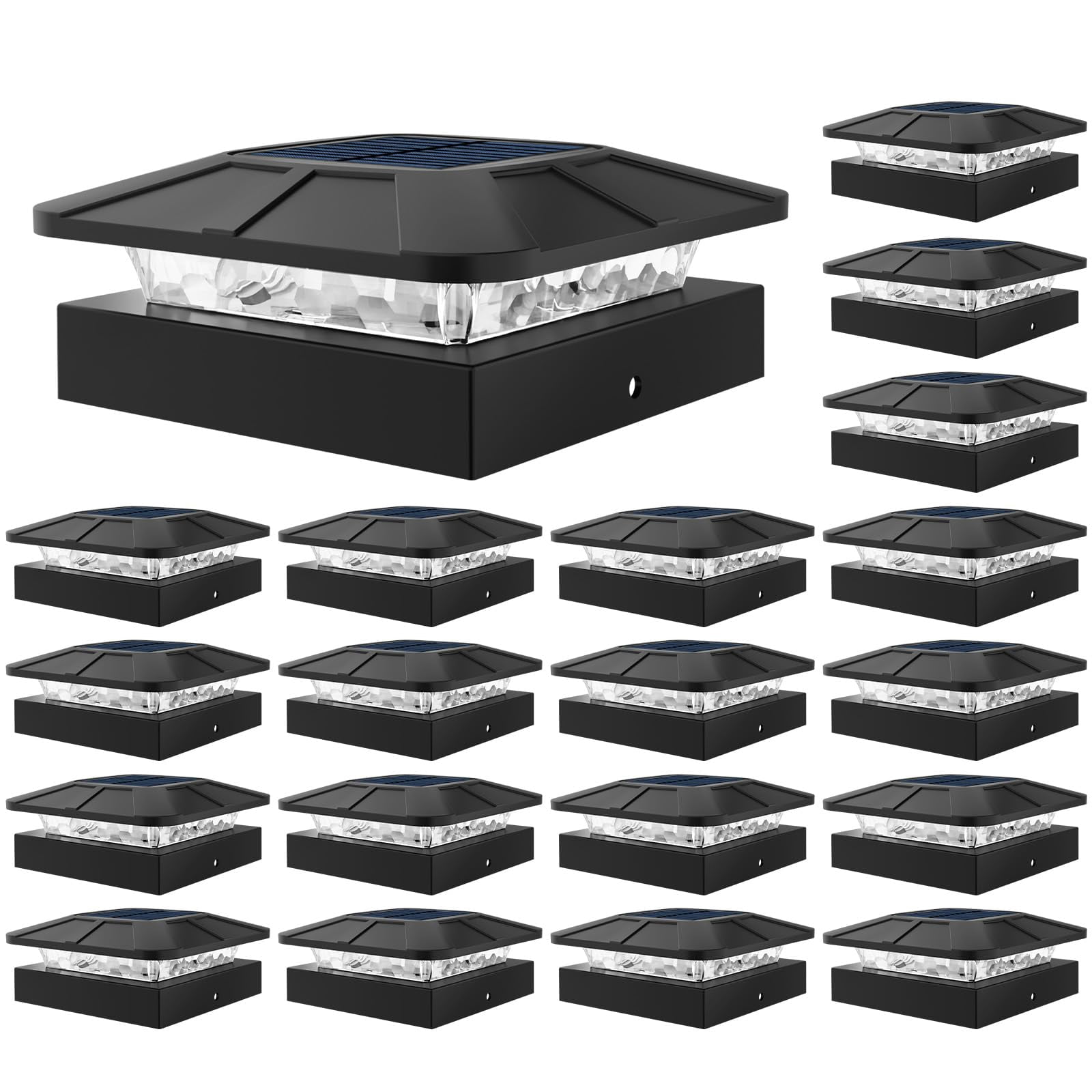 4x4 Solar Post Cap Lights Outdoor with 3 Modes, LED Post Light Solar ...