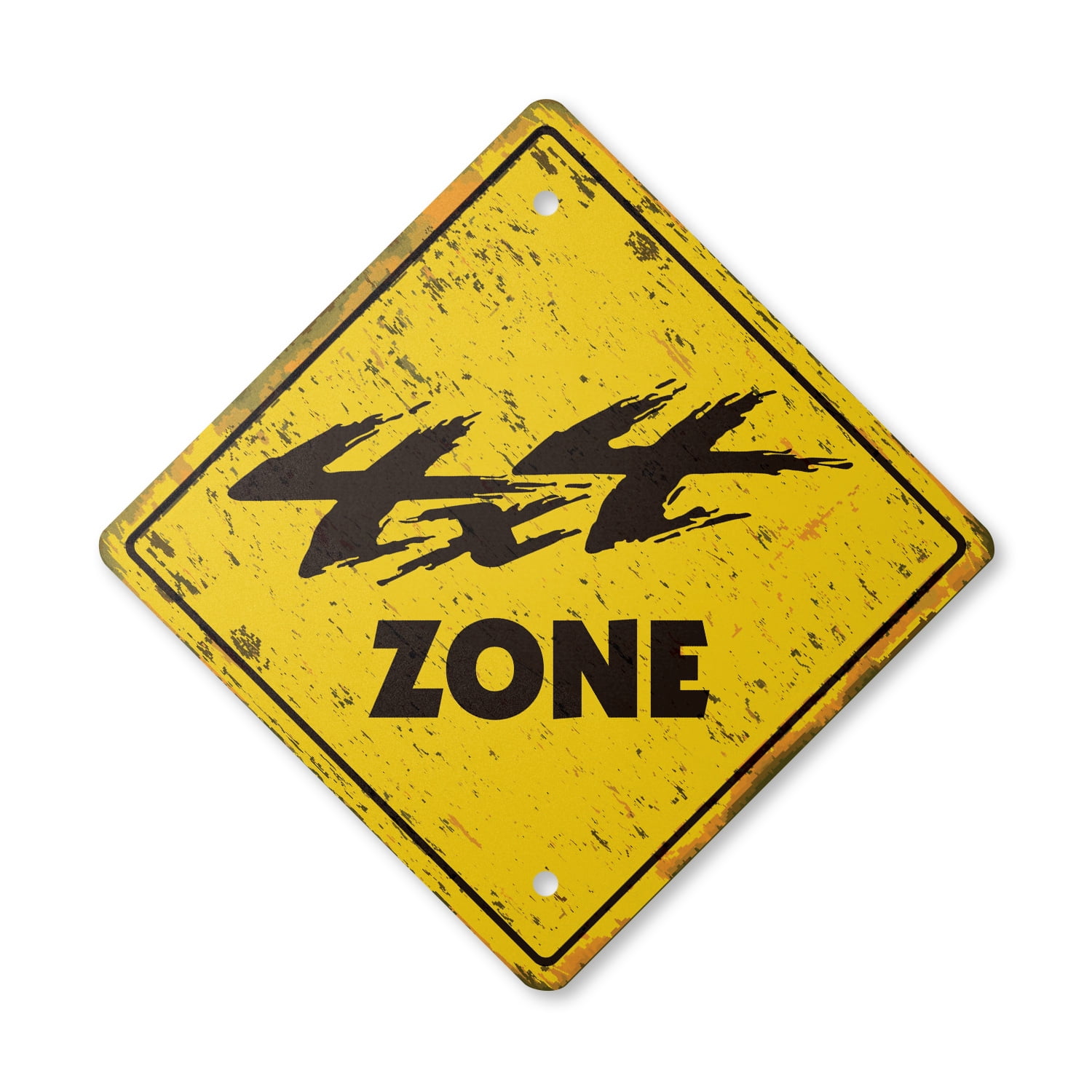 4x4 Vintage Crossing Sign Zone Xing | Indoor/Outdoor Plastic | 20" Tall ...