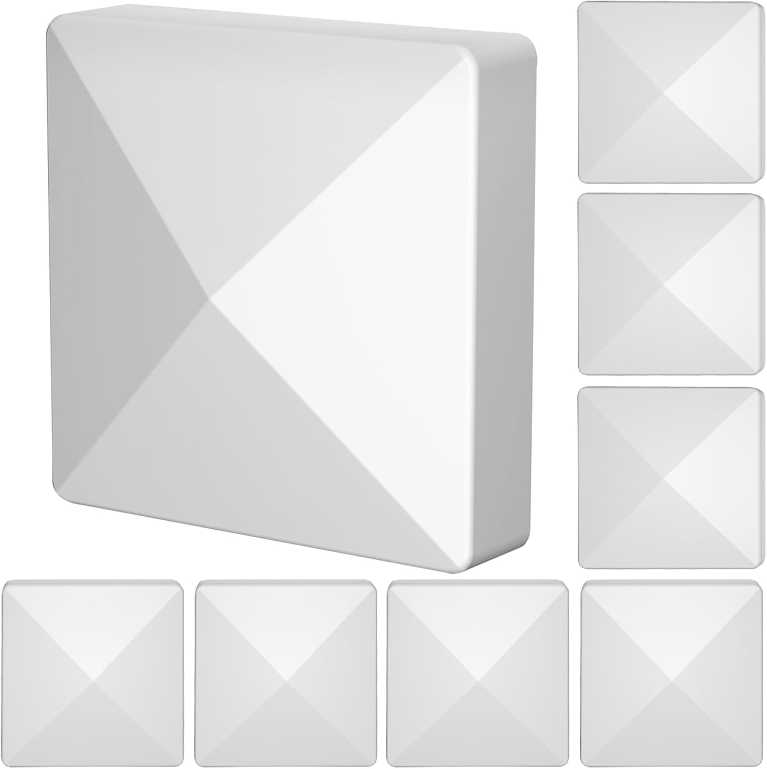 4x4 Vinyl Fence Post Caps (8-Pack), White PVC Decorative Pyramid for ...