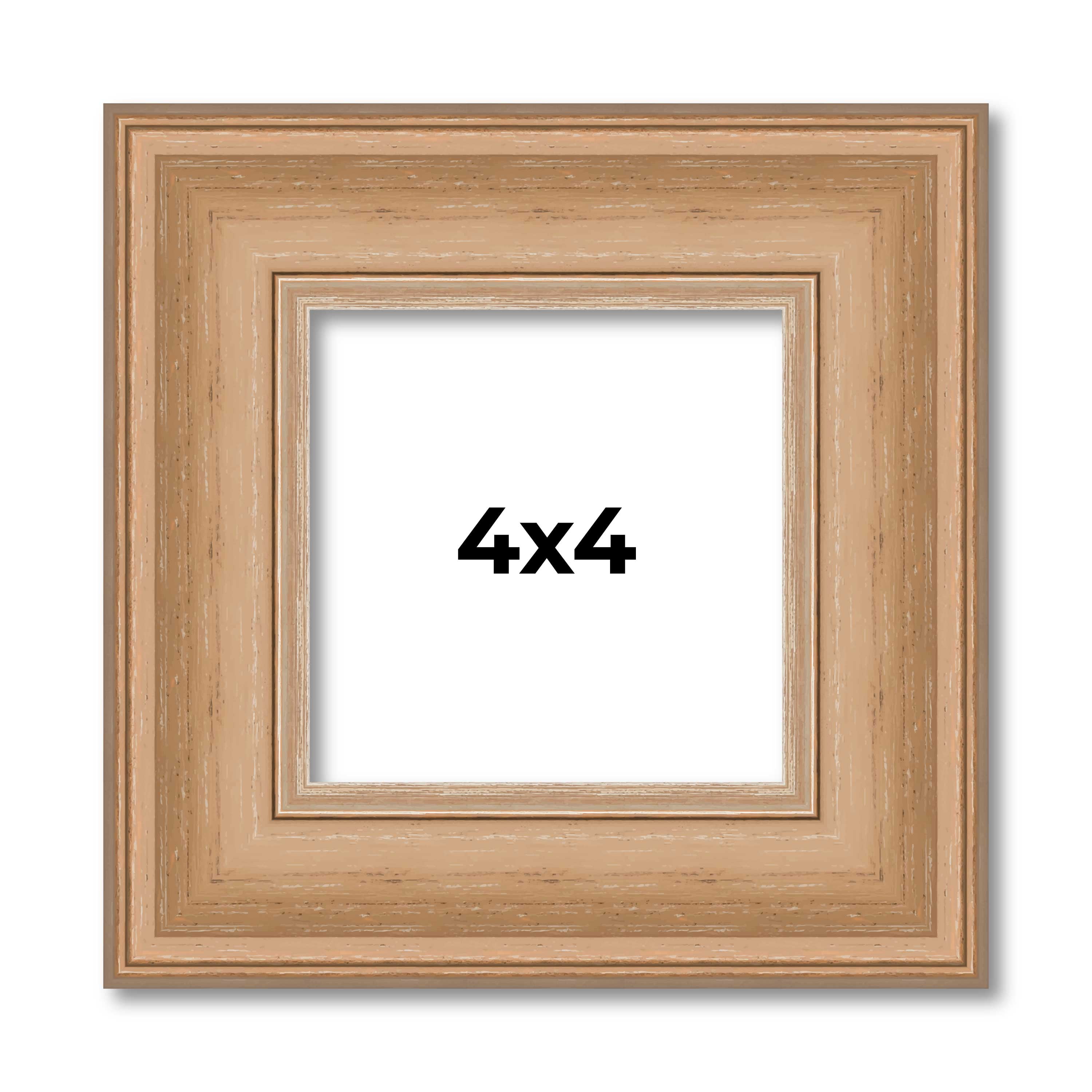 4x4 Weathered Yellow Picture Frame - UV Acrylic, Foam Board Backing ...