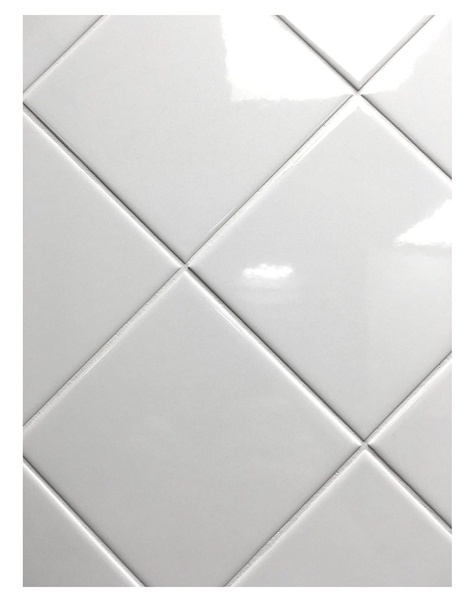 4x4 White Ceramic Subway Tile - 10 SQFT (80 PCS) - Glossy Finish for ...