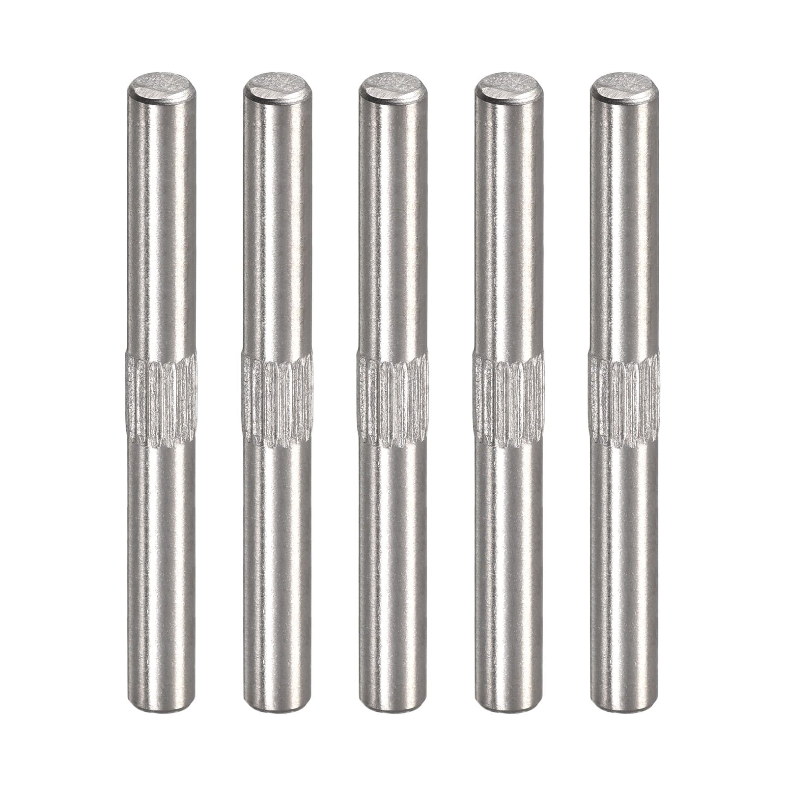 4x40mm 304 Stainless Steel Dowel Pins, 5 Pack Center Knurled Flat ...