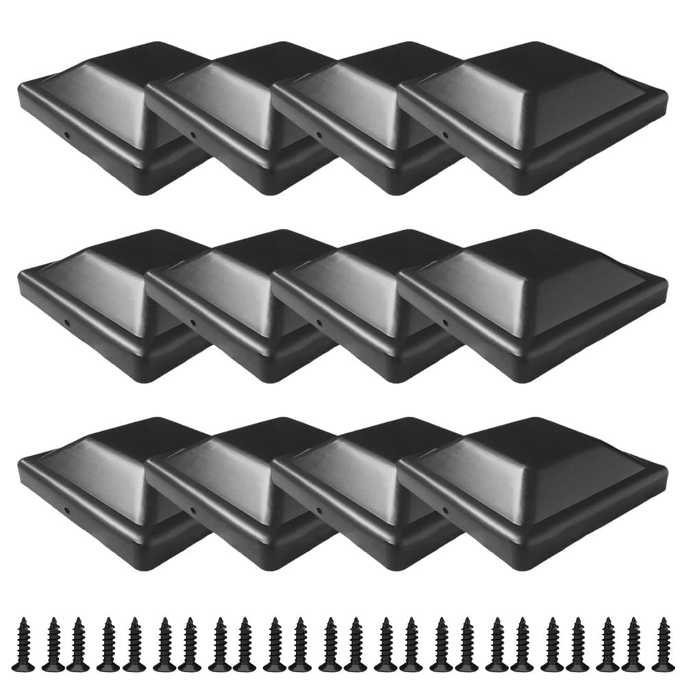 4x4inch Wood Fence Post Cover Plastic Deck with Screw Waterproof Pole ...