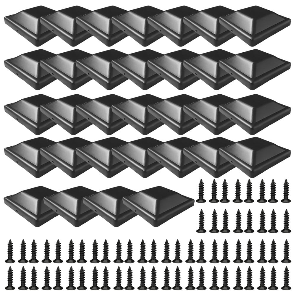 4x4inch Wood Fence Post Cover Plastic Deck with Screw Waterproof Pole ...