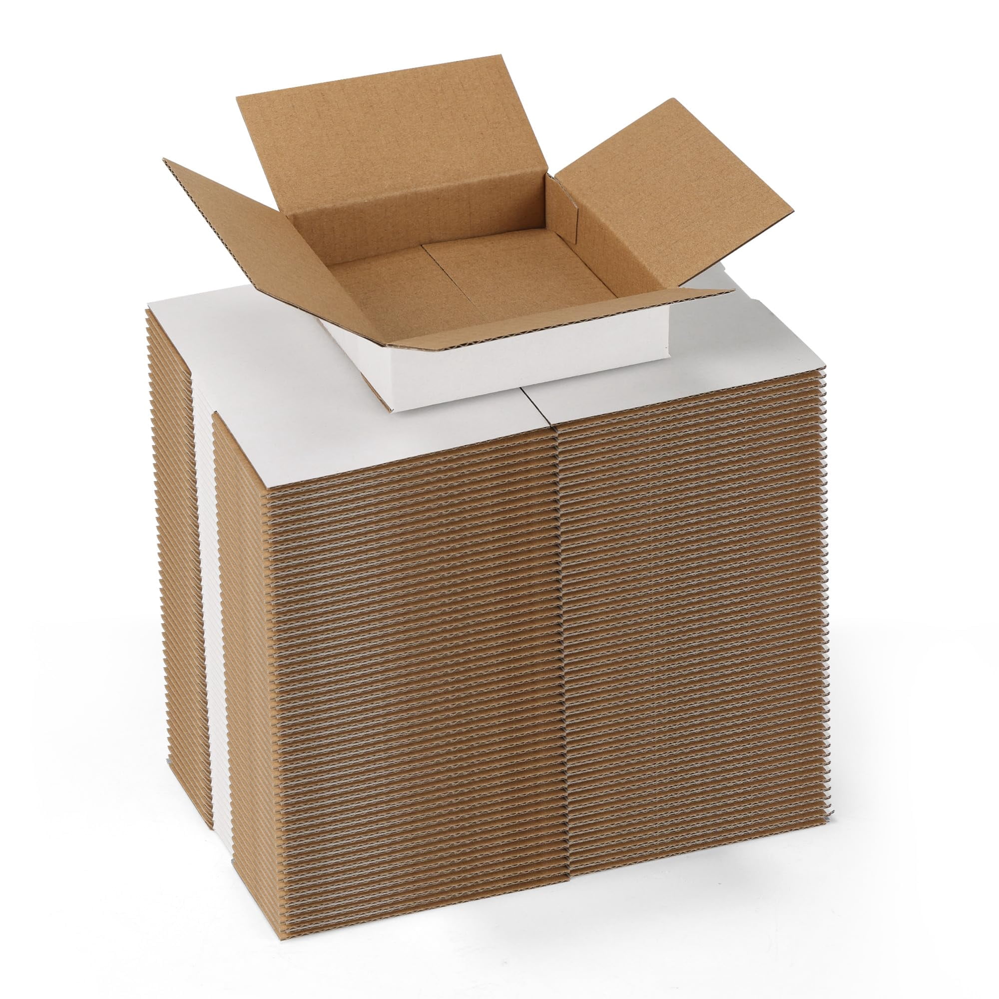 4x4x1 Inch 50 Pack White Corrugated Cardboard Shipping Boxes - Walmart.com