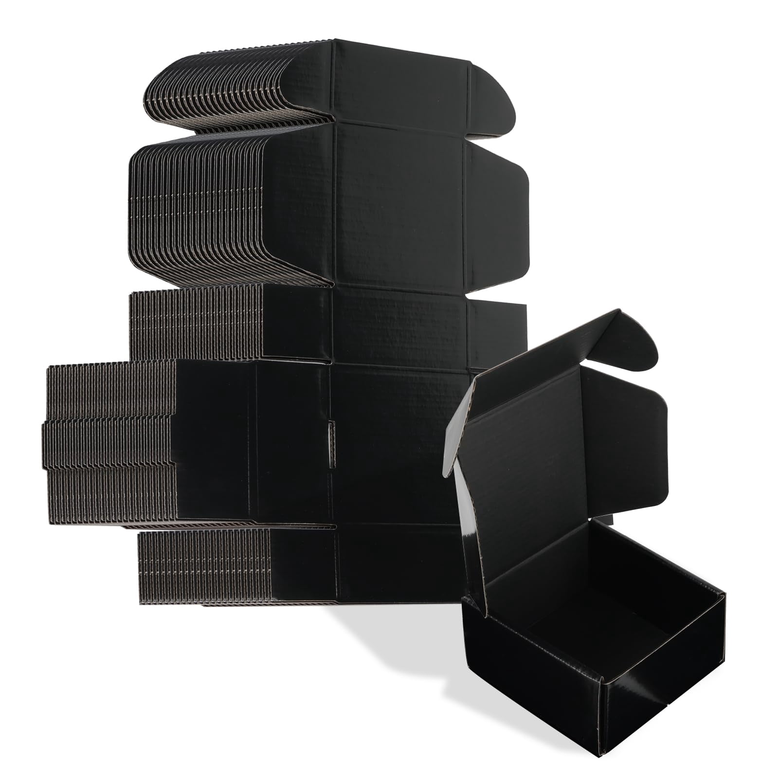 4x4x2 50 pack black corrugated cardboard shipping boxes for small ...