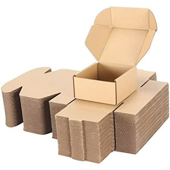 4x4x2 inch Shipping Boxes Bulk 50 Pack Brown, Tab Lock Tuck Top Mailer ...
