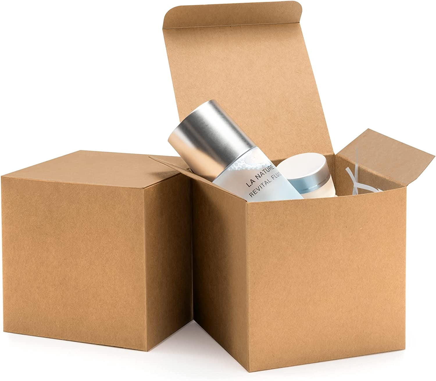 4x4x4 Brown Gift Boxes 50PCS Kraft Paper Boxes with Lids for Gifts ...