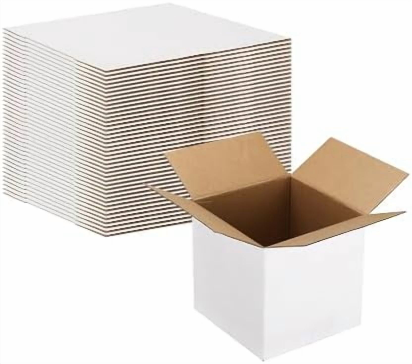 4x4x4 Shipping Boxes Set of 40, White Corrugated Cardboard Box for ...