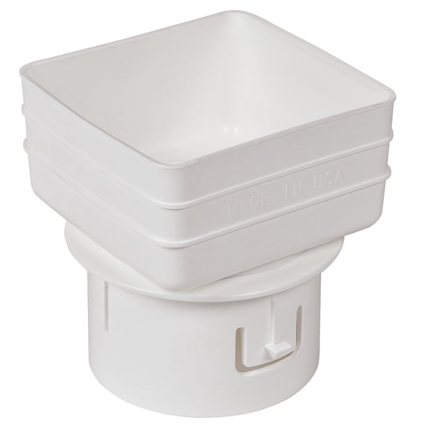 4x4x4 Universal Downspout to Drain Pipe Adapter, White - Walmart ...