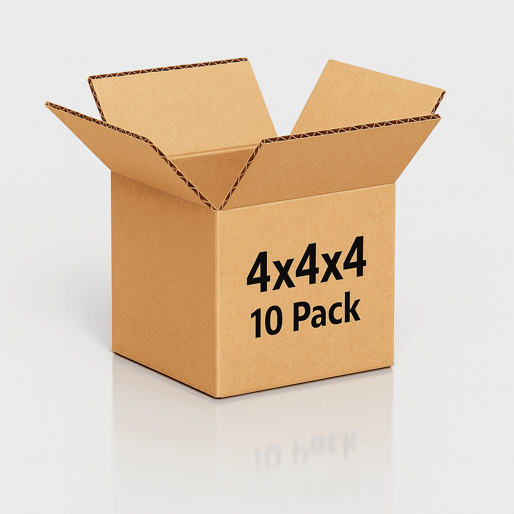 4x4x4 inches Shipping Boxes 10 Pack, Kraft Corrugated Small Cardboard ...