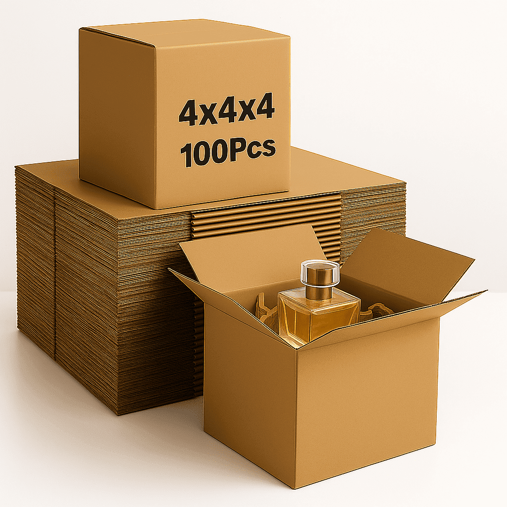 4x4x4 inches Shipping Boxes 100 Pack, Kraft Corrugated Small Cardboard ...