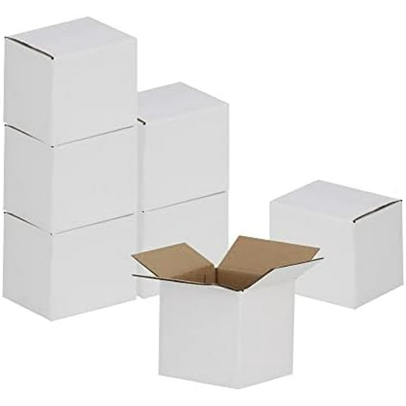 4x4x4 inches Shipping Boxes 30 Pack, Kraft Corrugated Small Cardboard ...